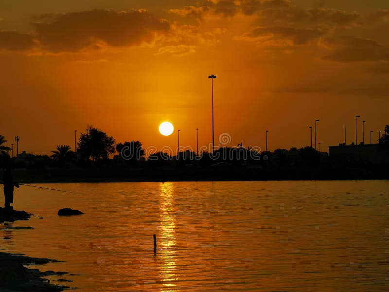 Beautiful Sunrise View from Mussafah, Abu Dhabi, UAE. Stock Photo ...
