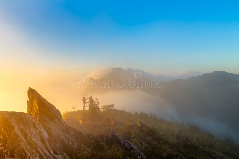Beautiful Sunrise and View Point in Thailand Stock Photo - Image of ...