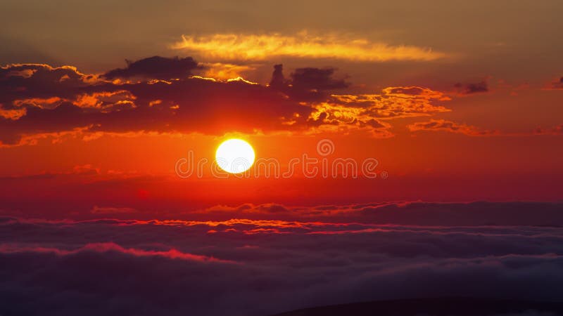Beautiful Sunset Above the Clouds Stock Video - Video of beautiful ...