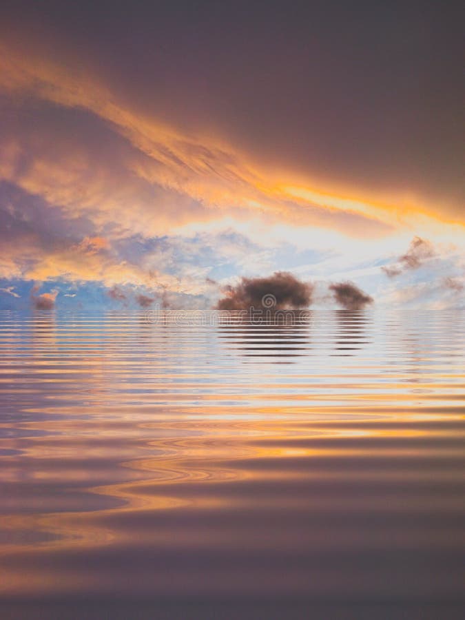 Beautiful Sunset Abstract Art Painting Stock Image - Image of painting ...