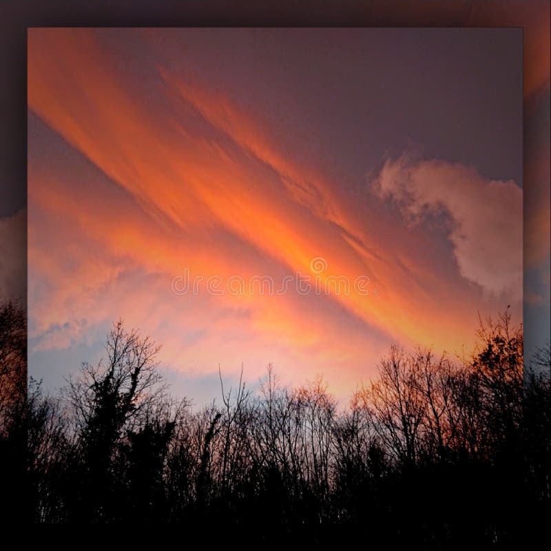 Beautiful Sunset Abstract Art Painting Stock Image - Image of painting ...