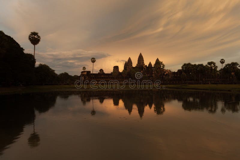 Beautiful Sunset at Angkor Wat Temple Stock Photo - Image of evening ...