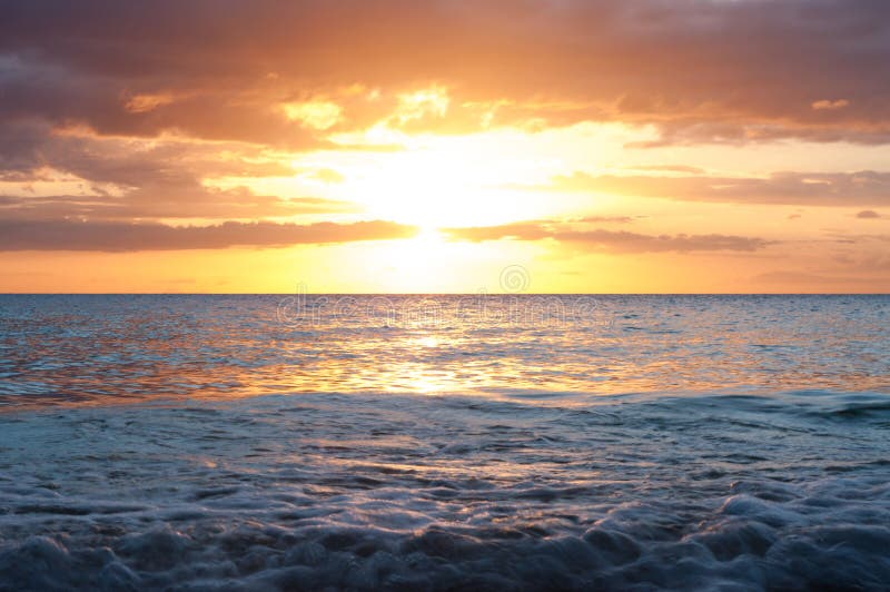 Beautiful Pacific Ocean Sunset Stock Photo - Image of pink, beautiful ...