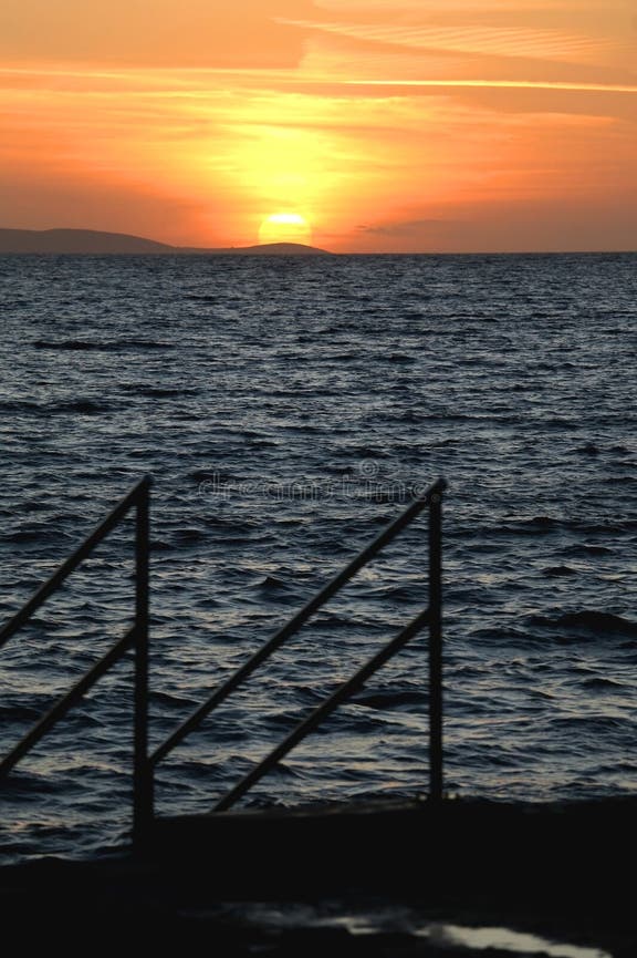 Sunset in Split, Croatia stock image. Image of sunlight - 390090989