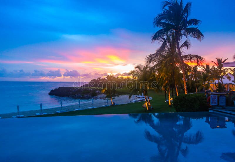 A Beautiful Sunset at the Bahamas Stock Photo - Image of dark, golden ...