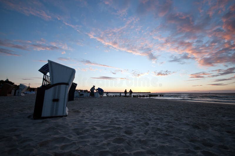 Beautiful Sunset at Baltic Beach in Poland Stock Photo - Image of ocean ...