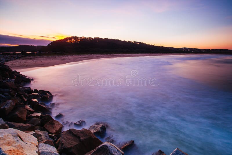 Bar Beach North Narooma Australia Stock Image - Image of vacation, rock ...