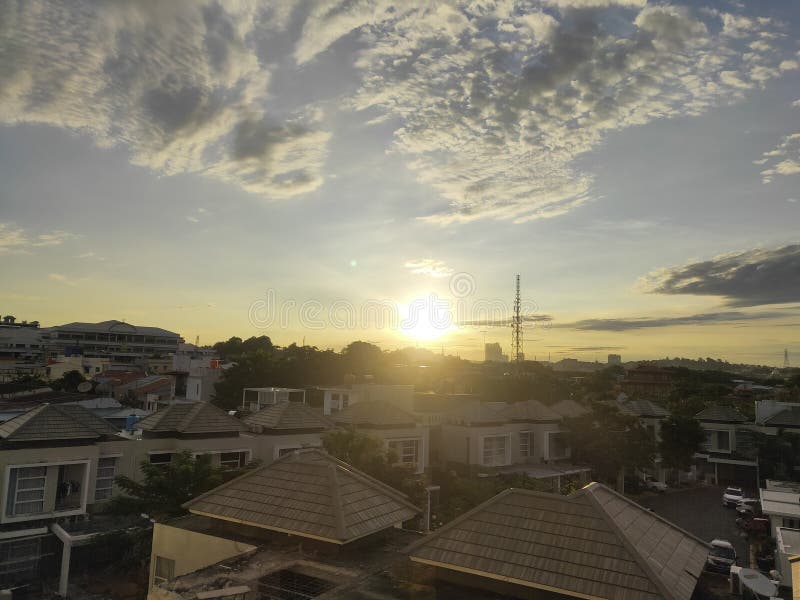 Beautiful Sunset in Batam stock image. Image of sunset - 277280313