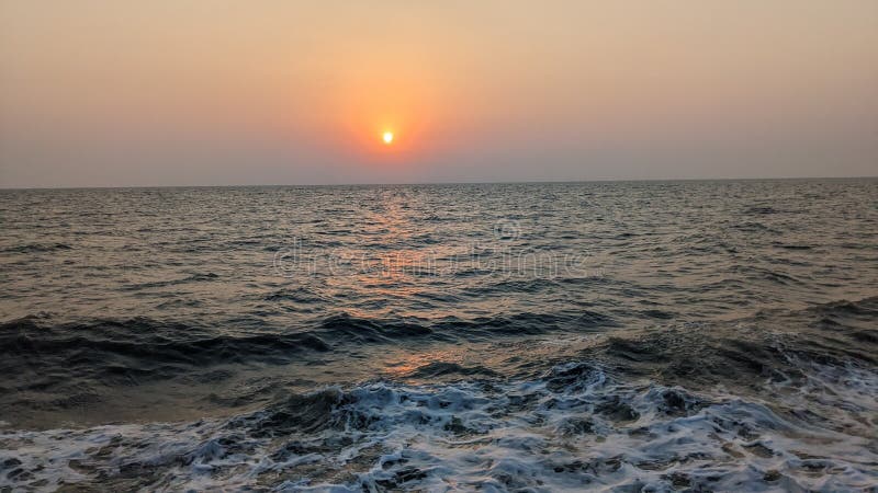 Beautiful Sunset of Bay of Bengal Stock Photo - Image of sunset, dusk ...