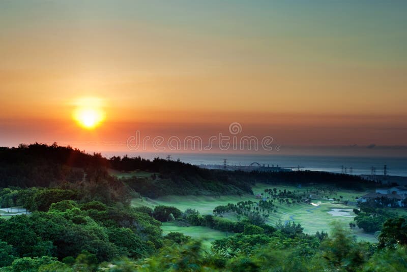 Beautiful Sunset beside Beach Stock Image - Image of farm, beautiful ...