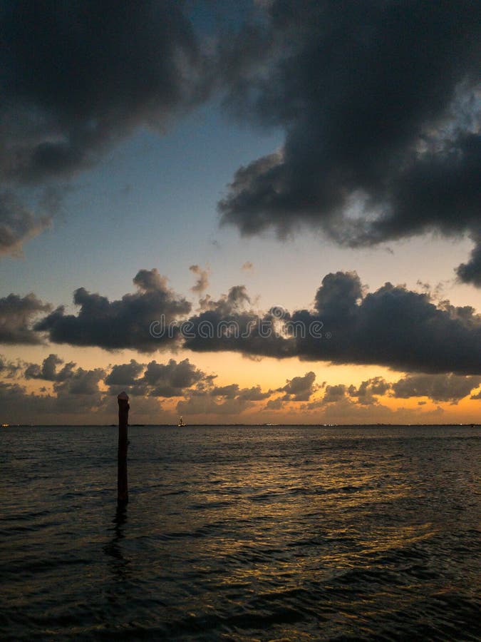 Beautiful Sunset in the Beach in Cancun Mexico Stock Image - Image of ...