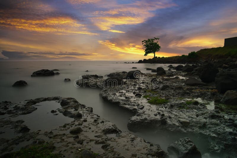 Beautiful Sunset Beach Lombok Indonesia Stock Photo - Image of ...