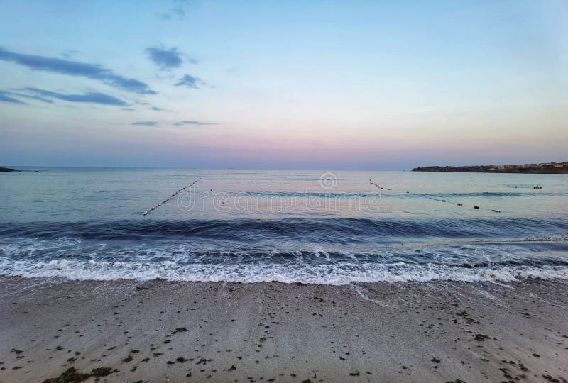 Beautiful Sunset on the Beach, Pink Horizon Sky Stock Photo - Image of ...