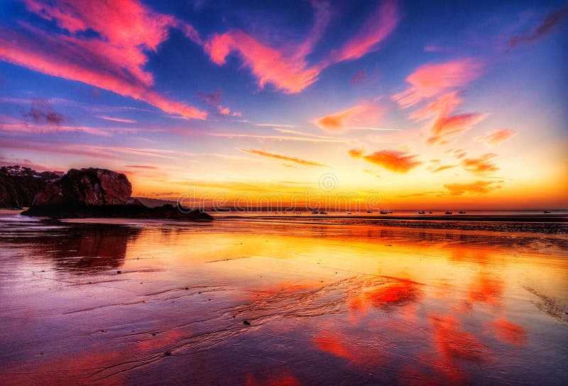 Ray of light stock photo. Image of light, beach, sunset - 114628206