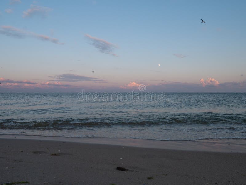 Beautiful Sunset on a Beach. Summer Sunset Stock Image - Image of ...