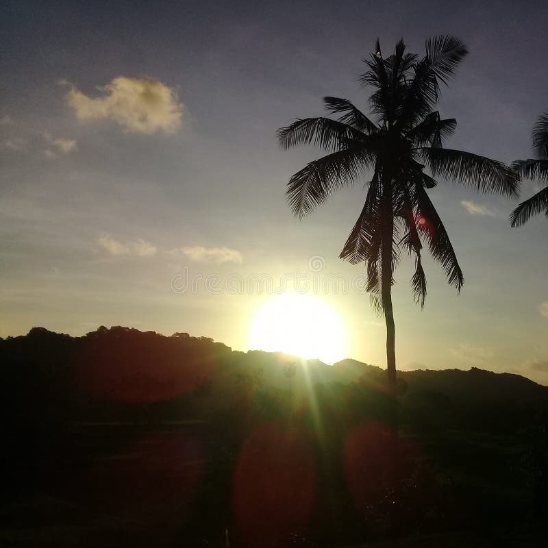 Beautiful Sunset Behind the Hill Stock Photo - Image of sunrise, sunset ...