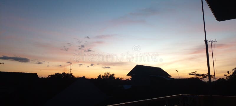 Beautiful Sunset Behind House Peaceful Atmosphere Stock Photos - Free ...