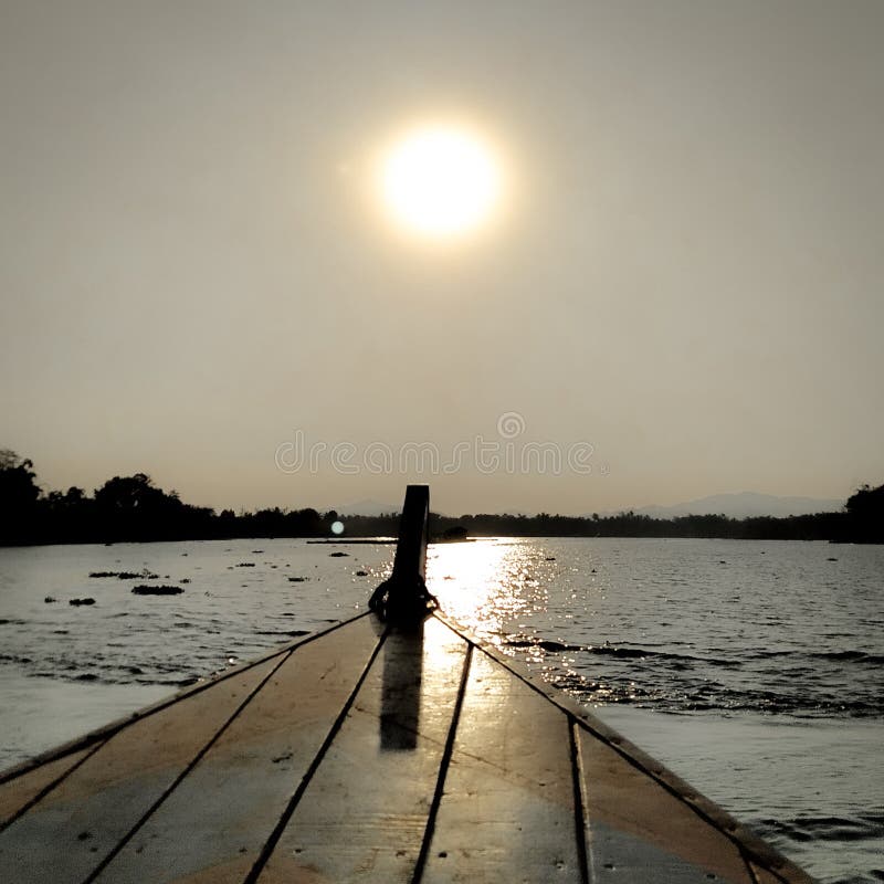 Beautiful Sunset on the Boat Stock Photo - Image of horizon, light ...