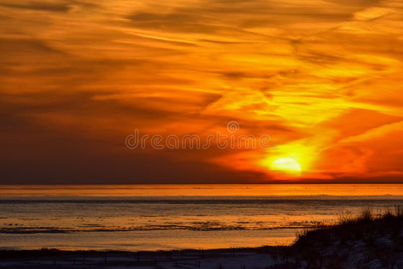 Beautiful Sunset in Cape May, New Jersey Stock Image - Image of beach ...