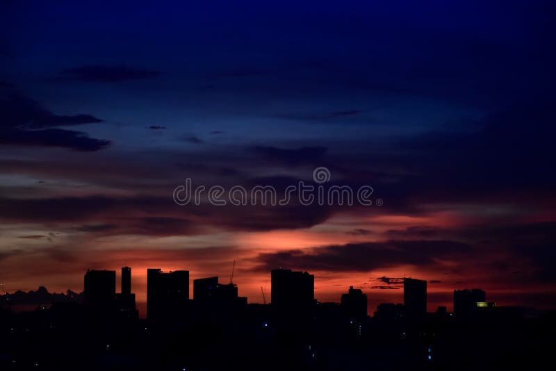 Beautiful Sunset in the City. Stock Image - Image of romance, sunset ...