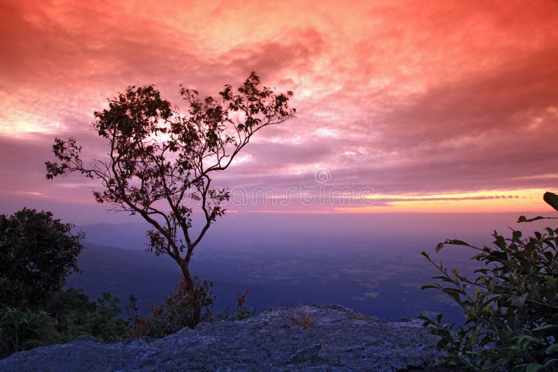 Beautiful Sunset On Cliff Picture. Image: 17049681