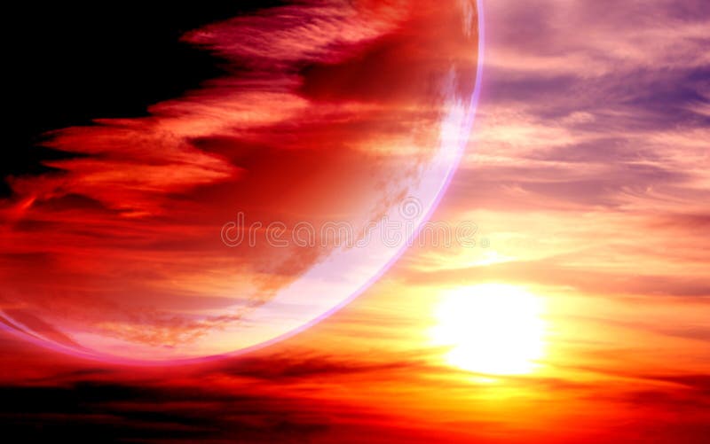 Beautiful Sunset, Cloud and Planet Stock Image - Image of astronomy ...
