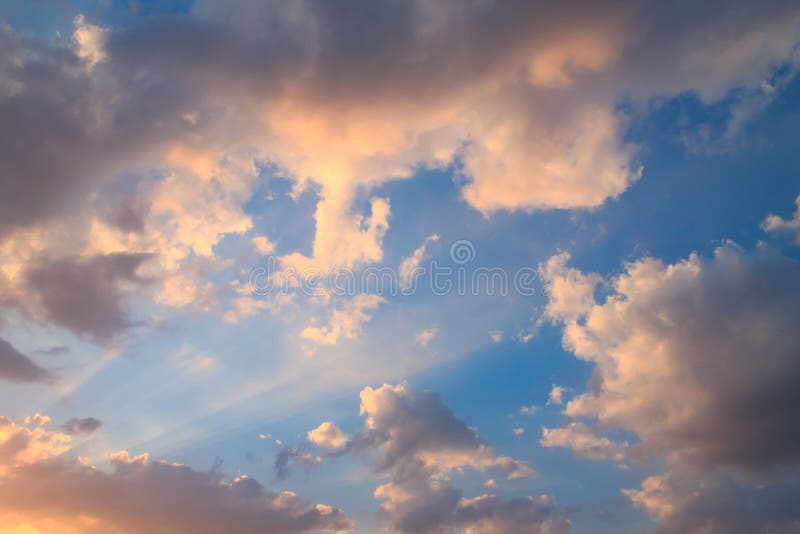 Beautiful Sunset Clouds with Blue Sky Stock Photo - Image of color ...