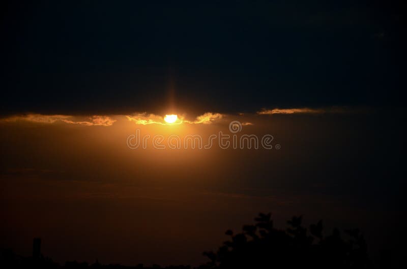 Beautiful Sunset in Clouds. Horizontal Photo of a Majestic Sky Stock ...