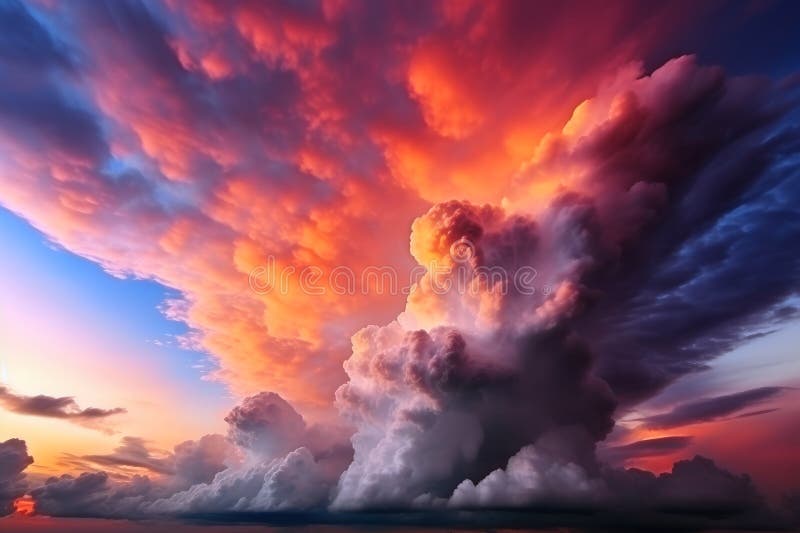 A Beautiful Sunset Clouds Sky Created with Generative AI Technology ...