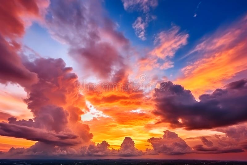 A Beautiful Sunset Clouds Sky Created with Generative AI Technology ...