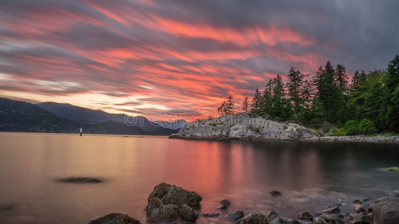 Beautiful Sunset Clouds at Whycliff Park Stock Image - Image of evening ...