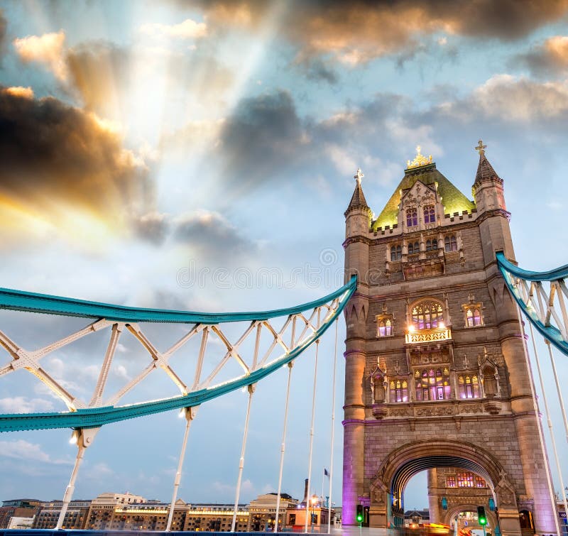 Beautiful Sunset Colors of Tower Bridge, London Stock Photo - Image of ...
