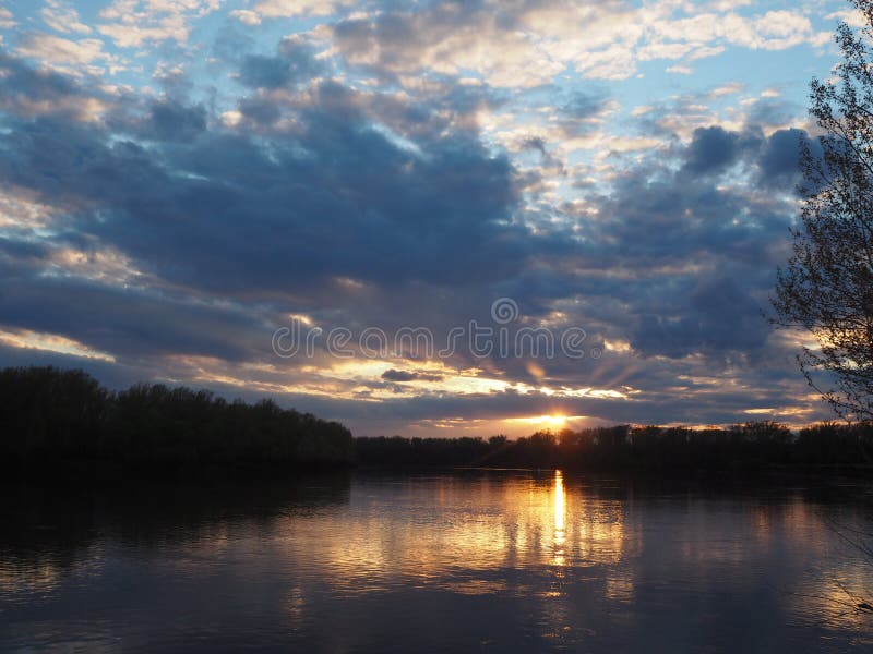 Beautiful Sunset Colours Under River Stock Image - Image of outdoor ...