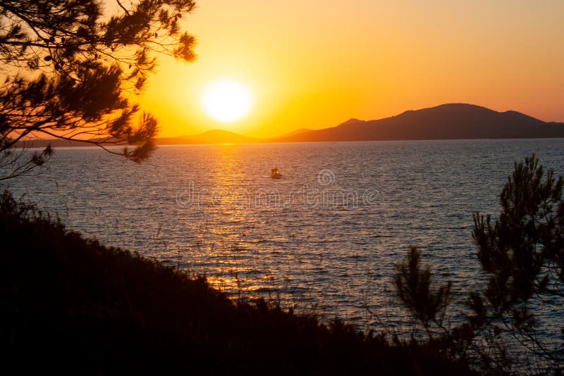 Beautiful Sunset on the Dalmatian Coast in Croatia Stock Photo - Image ...