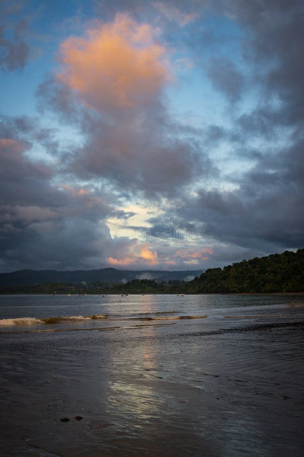 Beautiful Sunset in Drake Bay (Costa Rica) Stock Photo - Image of ...