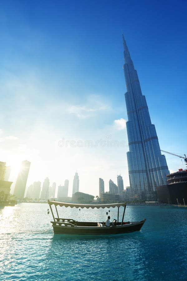 Sunset at Dubai, UAE stock image. Image of high, modern - 19520751