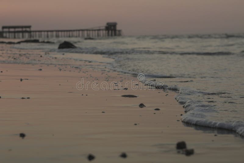 Beautiful Sunset on the Edge of the Beach Stock Image - Image of island ...