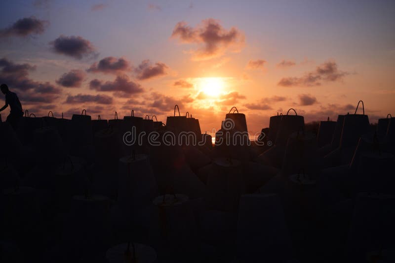 Beautiful sunset stock image. Image of orange, ocean - 127017725