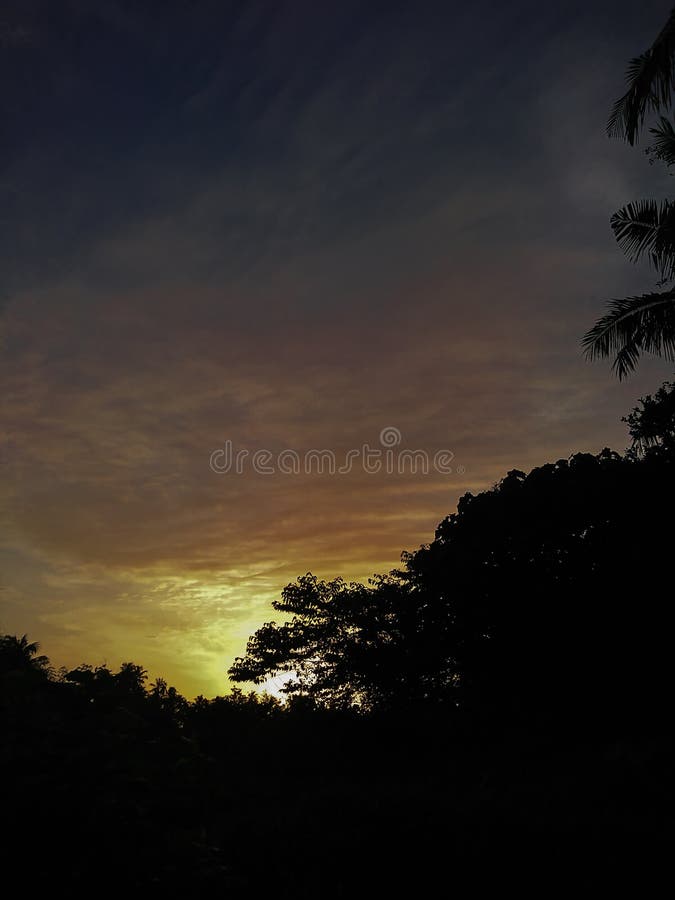 A Beautiful Sunset in the Evening with a Clear Sky Srilanka Stock Image ...