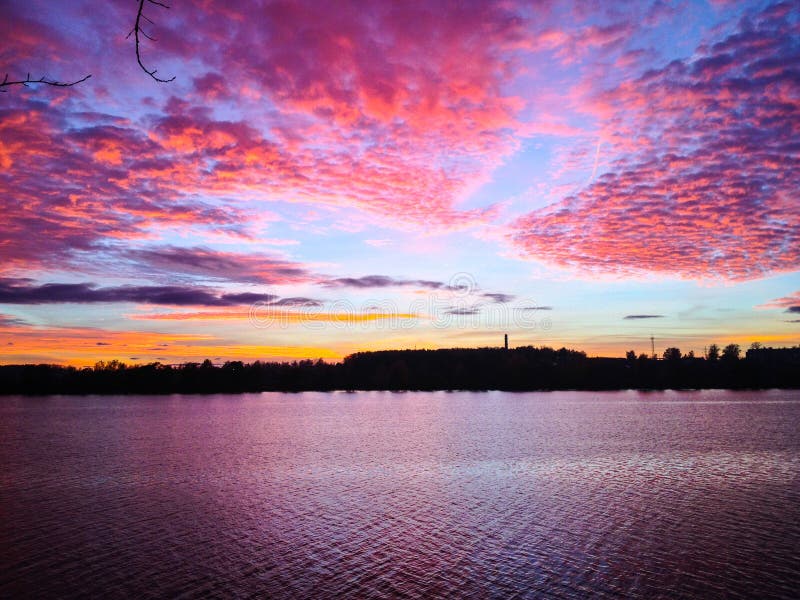 A Beautiful Sunset Evening on the River Stock Photo - Image of ocean ...