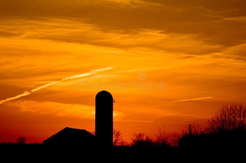 Beautiful Sunset on the Farm Stock Photo - Image of beautiful ...