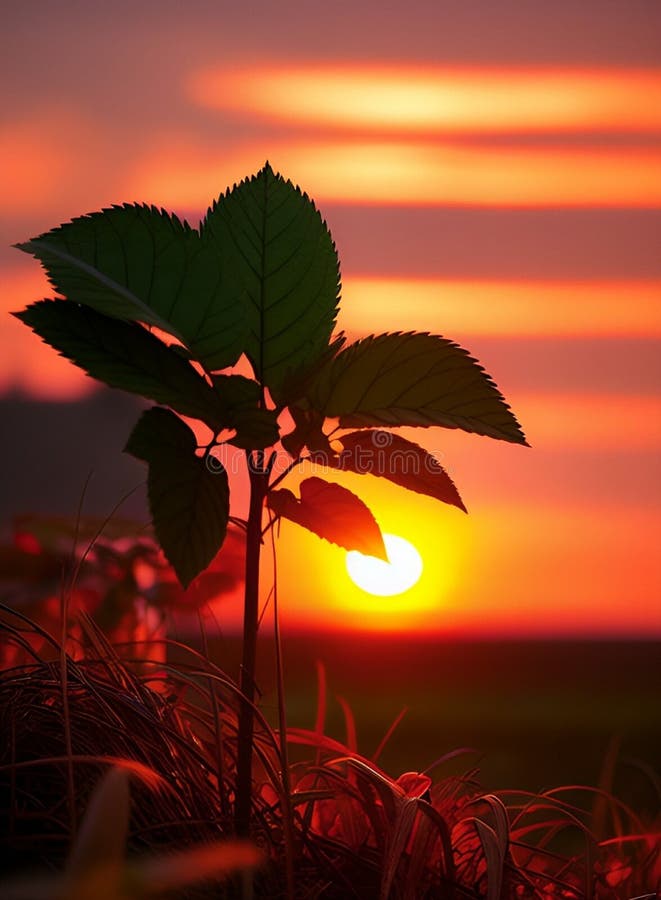 Beautiful Sunset in the Field , Ai Generated Stock Photo - Image of ...