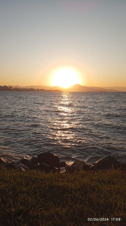 A Beautiful Sunset in Front of the North Seaside Deck Stock Photo ...