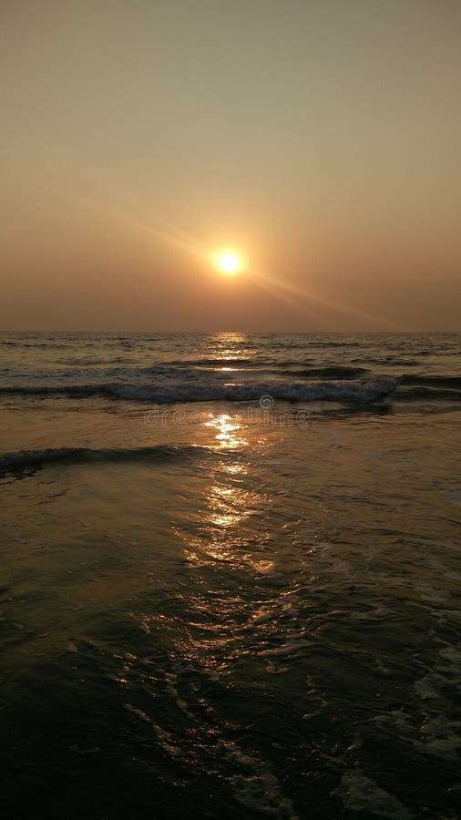 Beautiful sunset in Goa stock image. Image of india - 146328411