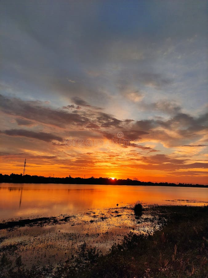 Beautiful Sunset in Gowa stock image. Image of nice - 230544629