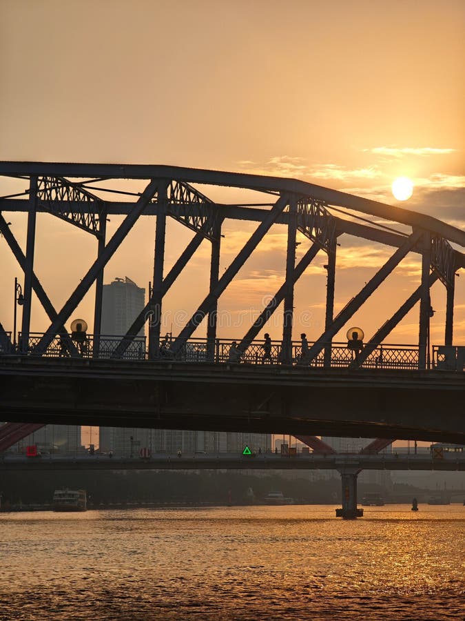 Beautiful Sunset in Guangzhou China Stock Photo - Image of water ...