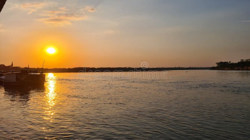 Beautiful Sunset on the Guaviare River, Colombia Stock Image - Image of ...