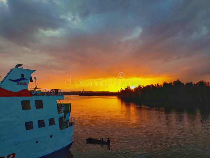 Sunset in the harbor stock image. Image of mediterranean - 504669