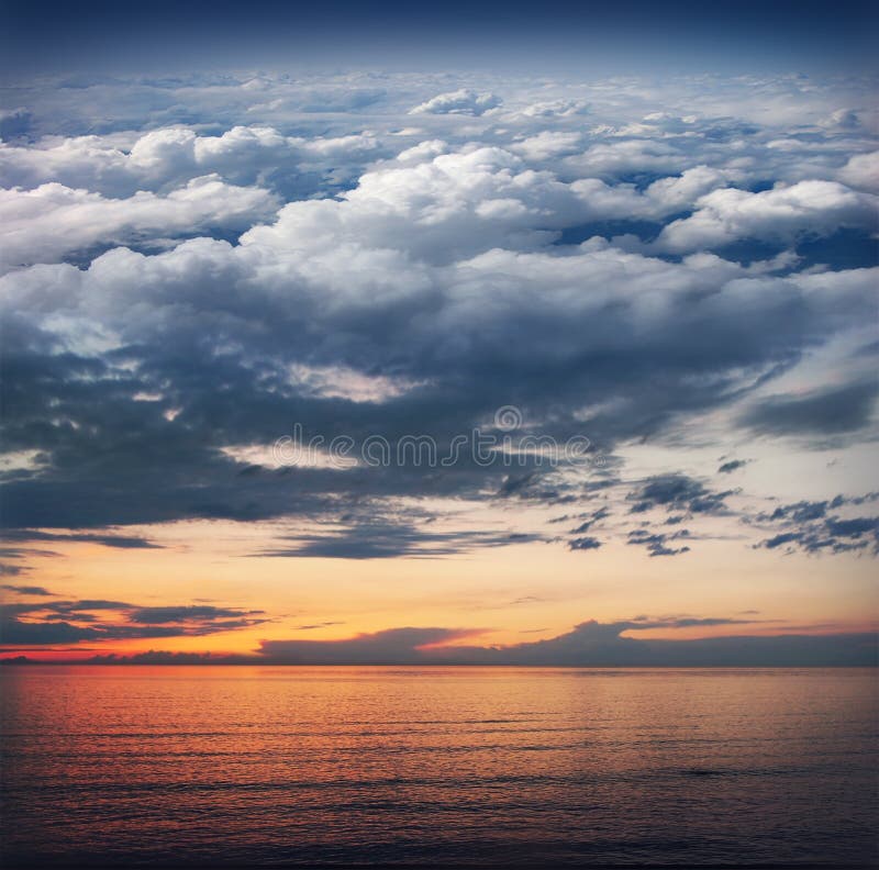 A Beautiful Sunset Image with Deep Sky and Water Stock Photo - Image of ...