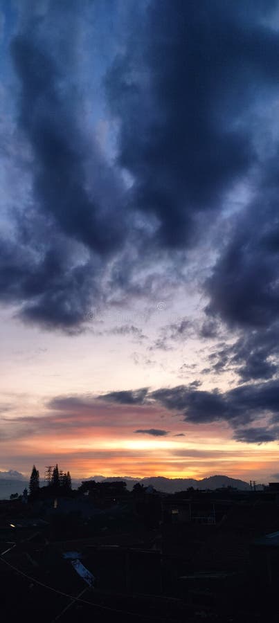 The Beautiful Sunset of Indonesia in Bandung Stock Image - Image of ...